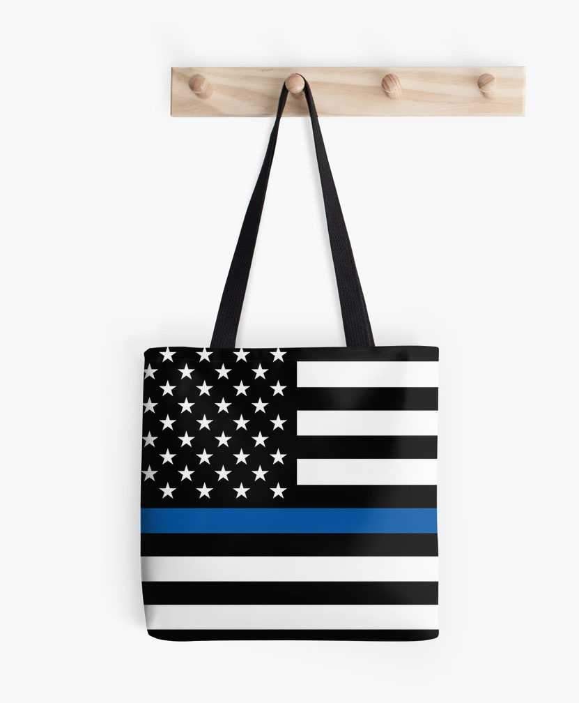 Thin Blue Line Tote Bags - for Police and Law Enforcement Supporters ...