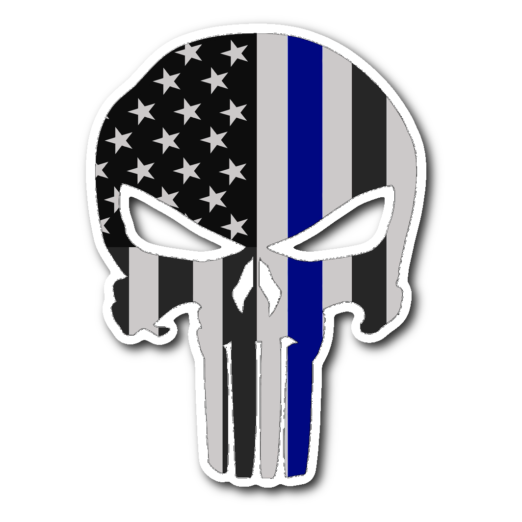 Skull Thin Blue Line Sticker – ThinBlueLineHeroes