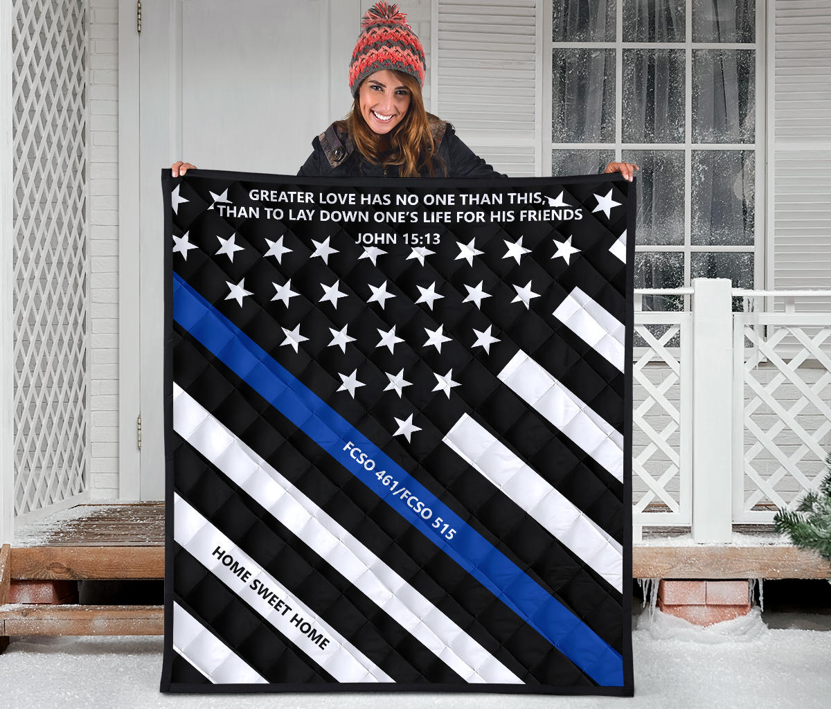 Personalized Thin Blue Line Quilt - CS1-1 – ThinBlueLineHeroes