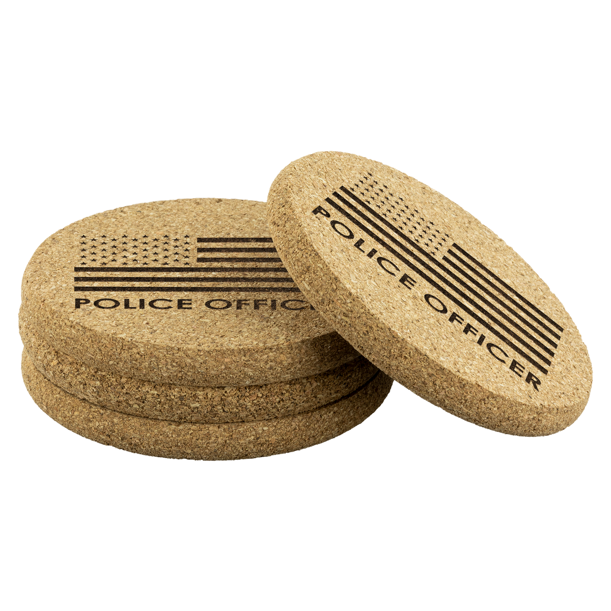 Police Officer - Round Coasters - Set of 4 – ThinBlueLineHeroes