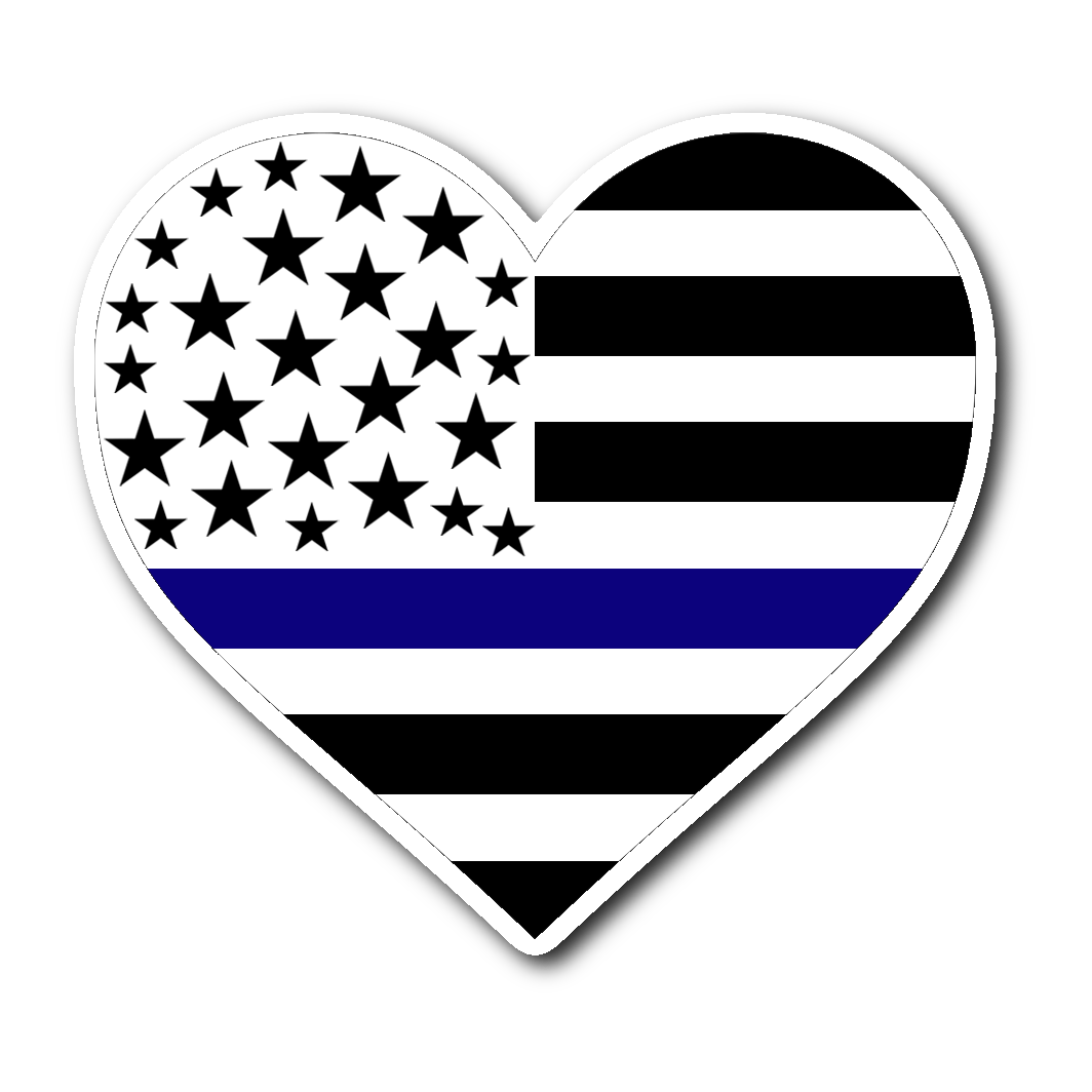 Thin Blue Line Heart Sticker 3 – ThinBlueLineHeroes